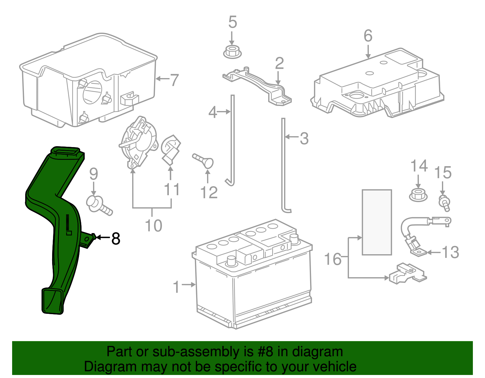 31541-TG7-A20 - 2019-2022 Honda Pilot - Duct Assembly Battery (L3 ...
