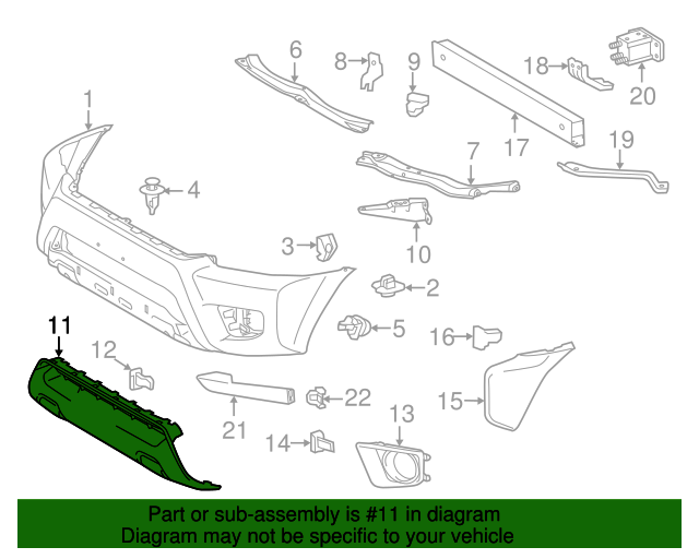 2012-2013 Toyota Tacoma Lower Grille 53112-04040 | Toyota Parts