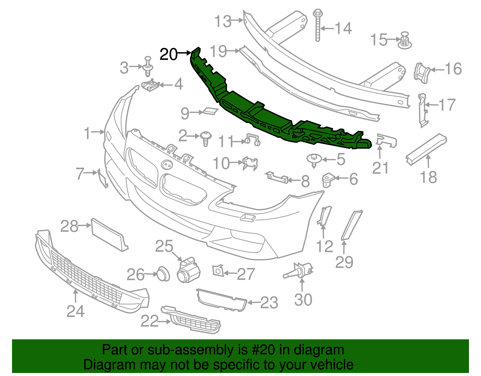 51118050350 - 2012-2019 BMW Bumper Absorber Set (51-11-8-050-350) | BMW ...