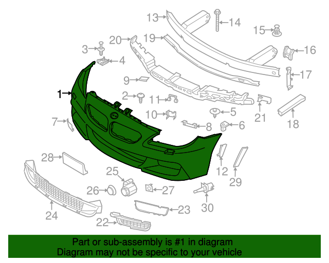 51118068941 - 2012-2019 BMW Bumper Cover (51-11-8-068-941) | BMW of ...