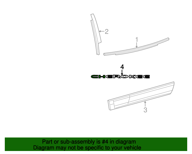 2014-2022 Jeep Cherokee Nameplate 68423953AC | TascaParts.com