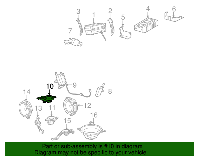 86160-0WR70 - Speaker 2010-2011 Lexus | AutoNationParts.com