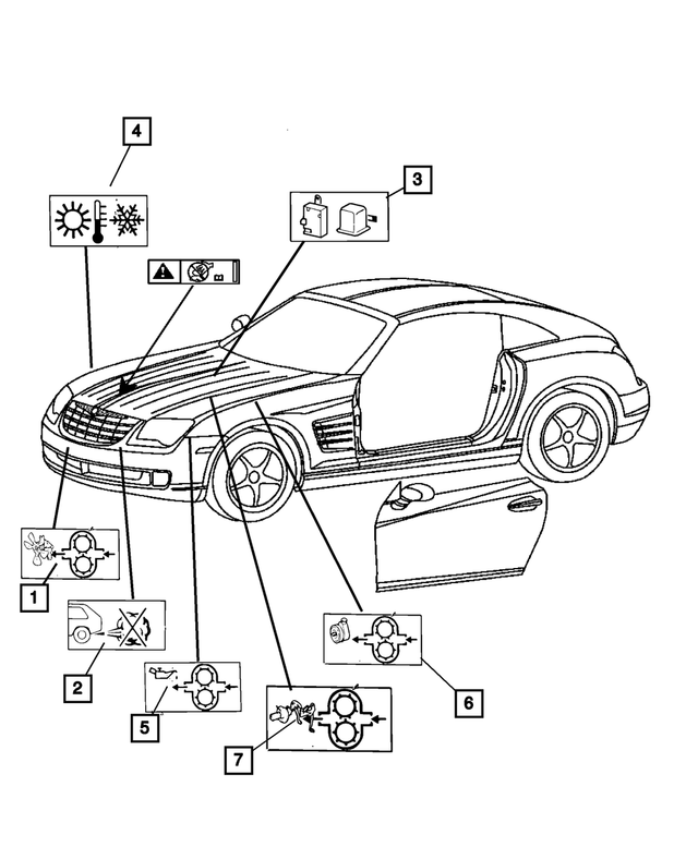 2008 Chrysler Crossfire Power Steering Fluid Label 5127295AA | Mopar eStore