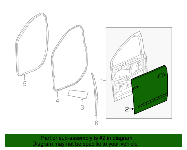 2018-2023 Buick Enclave Front Passenger Side Door Outer Panel 84307087 ...