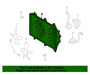 2002-2008 Toyota Fan Shroud 16711-0H020 | Toyota Parts Center