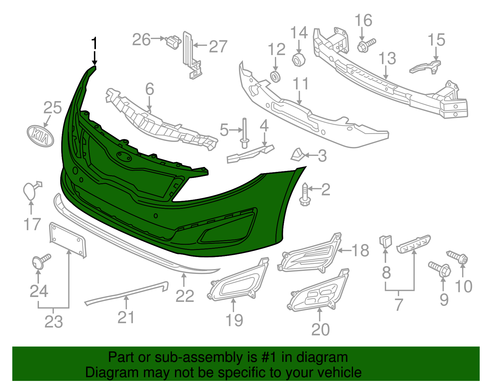 86511-2T500 - Bumper Cover 2014-2015 Kia Optima | Kia.Parts Store