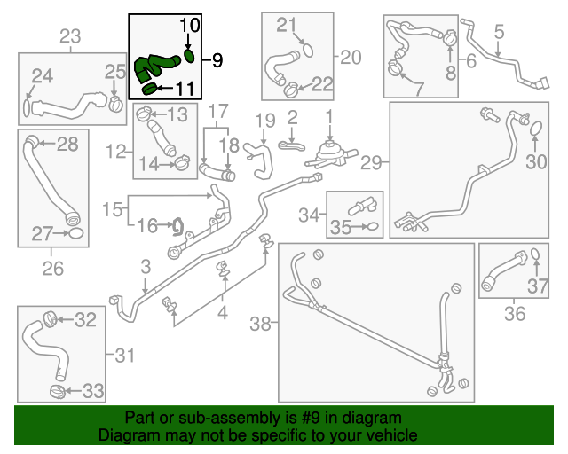 2010-2016 Porsche Panamera Heater Hose 970-106-421-01 | Porsche Marin