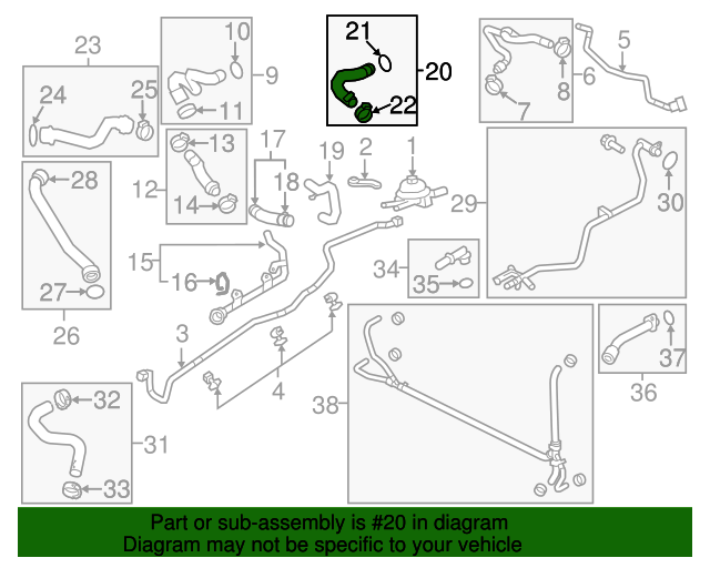 2010-2016 Porsche Panamera Coolant Hose 970-106-425-00 | OEM Parts Online