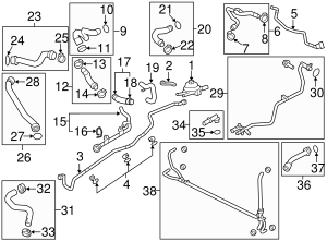 2010-2016 Porsche Panamera Coolant Hose 970-106-425-00 | OEM Parts Online