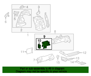 2012-2019 Toyota Prius C Frame Rail End 57202-52020 | Toyota Parts