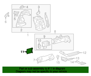 2012-2019 Toyota Prius C Frame Rail End 57114-52010 | Toyota Parts Center