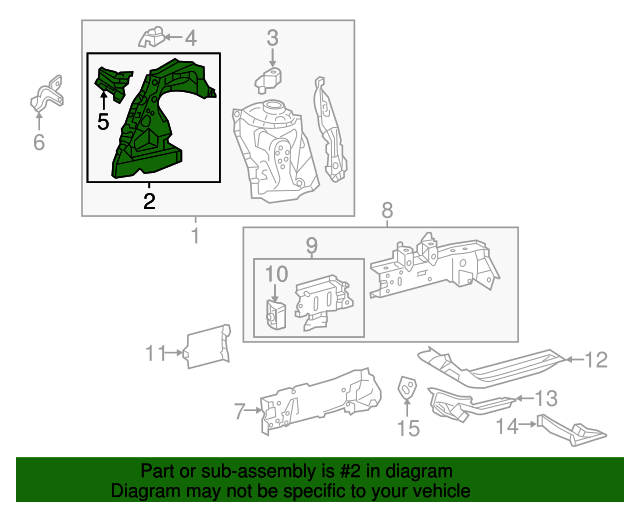 53707-52060 - Fender Apron - 2012-2019 Toyota | OEM Genuine Toyota Parts