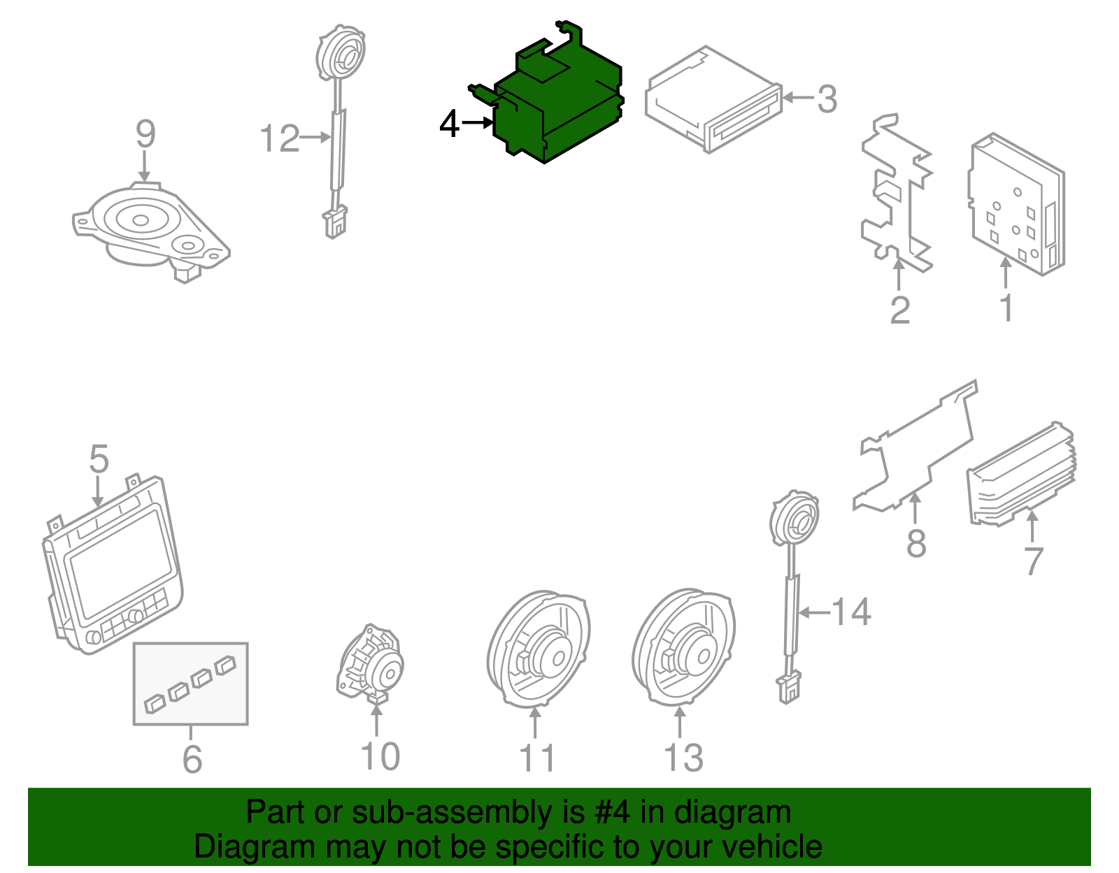 7P6-919-837-A - DVD Player Bracket 2011-2014 Volkswagen Touareg ...
