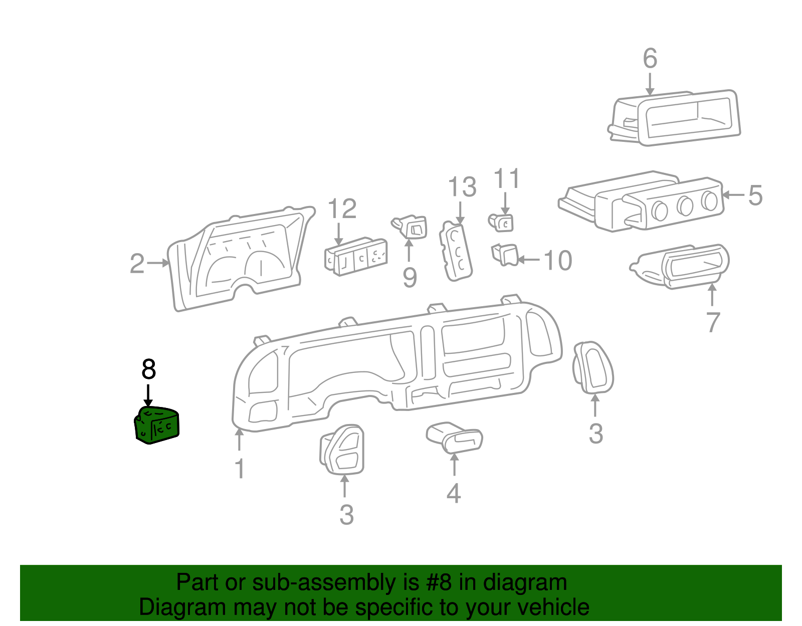 1990-2002 GM Headlamp, Instrument Panel Dimmer, and Dome Lamp Switch ...