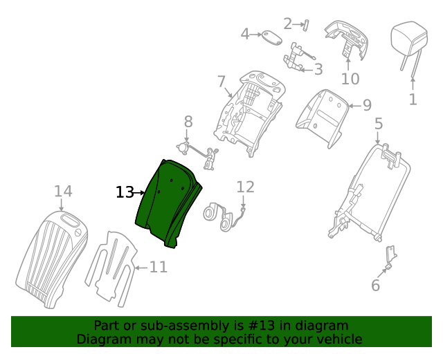 223-920-47-01 - Seat Back Cushion 2021-2024 Mercedes-Benz ...