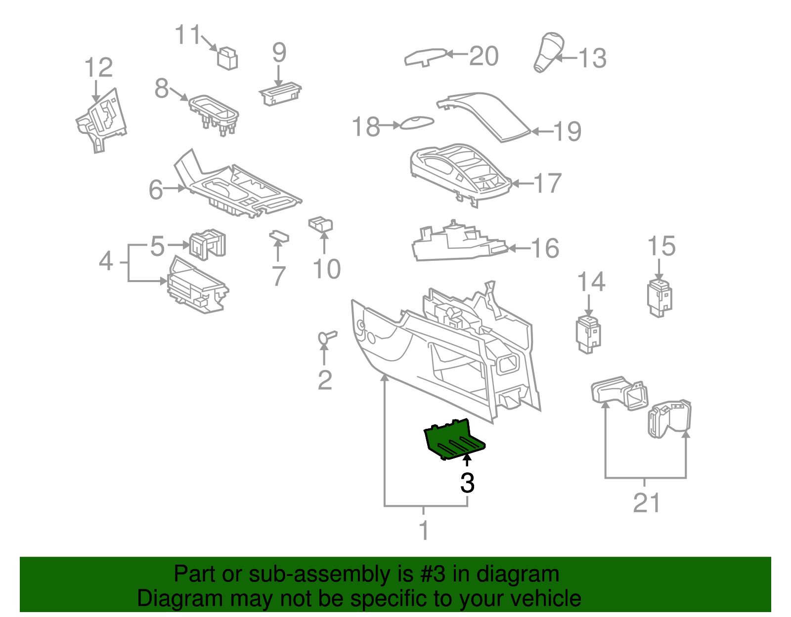 58818-48060-B0 - Console Tray 2011-2012 Lexus RX350 | AutoNation Parts