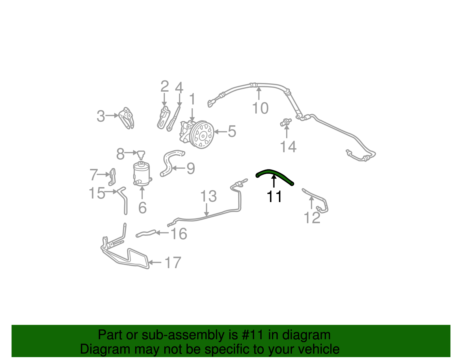 53734-SDB-A01 - Power Steering Return Hose 2003-2007 Honda Accord ...
