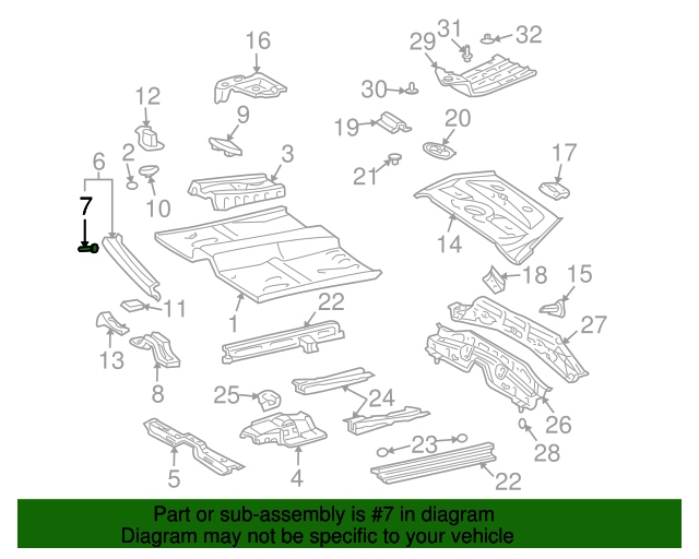 2001-2024 Toyota Front Floor Pan Stud 90080-11710 | Toyota Parts Center