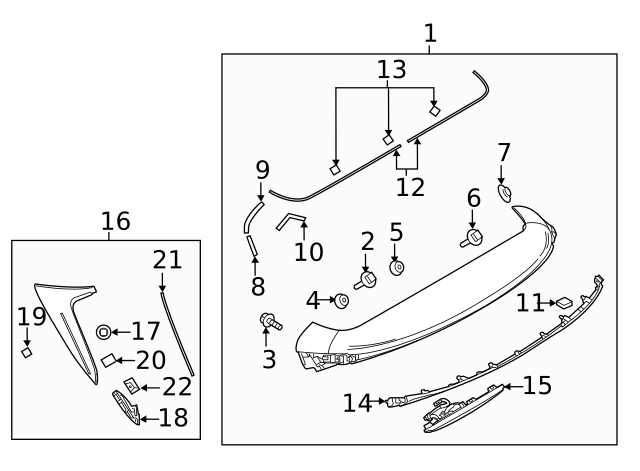 2007-2021 Mazda Spoiler Clip B01A-51-958 | Mazda-Parts