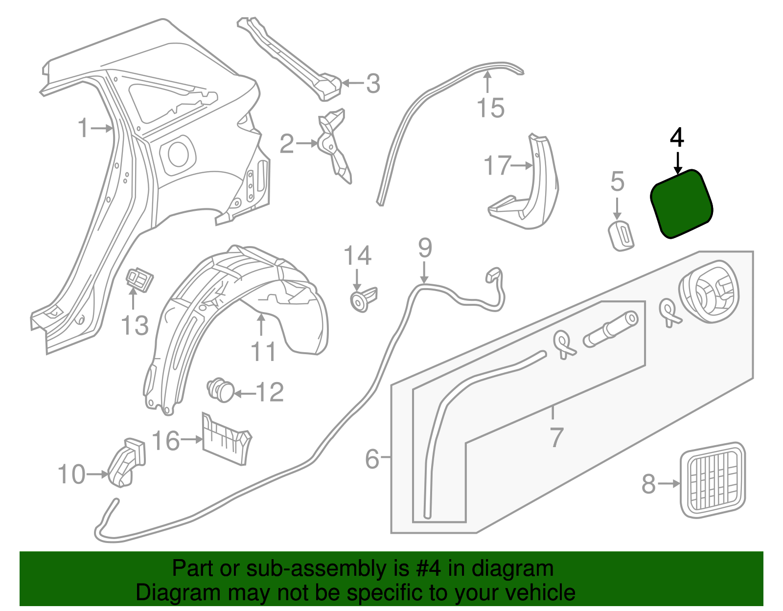 2013-2018 Acura RDX Fuel Door 63910-TX4-A00ZZ | OEM Parts Online