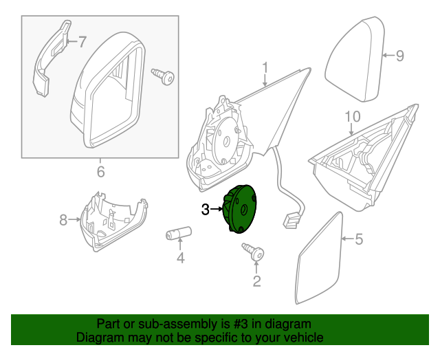 221-820-55-42 - Door Mirror Drive Motor 2010-2014 Mercedes-Benz ...