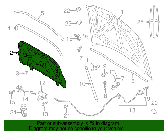 DA5Z-16738-A - Insulator Hood 2013-2016 Lincoln MKS | AutoNation Parts