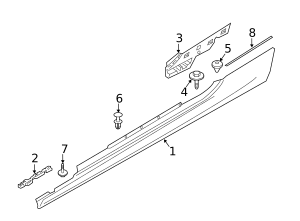 51177387355 - 2018-2023 BMW Rocker Molding Front Support (51-17-7-387 ...