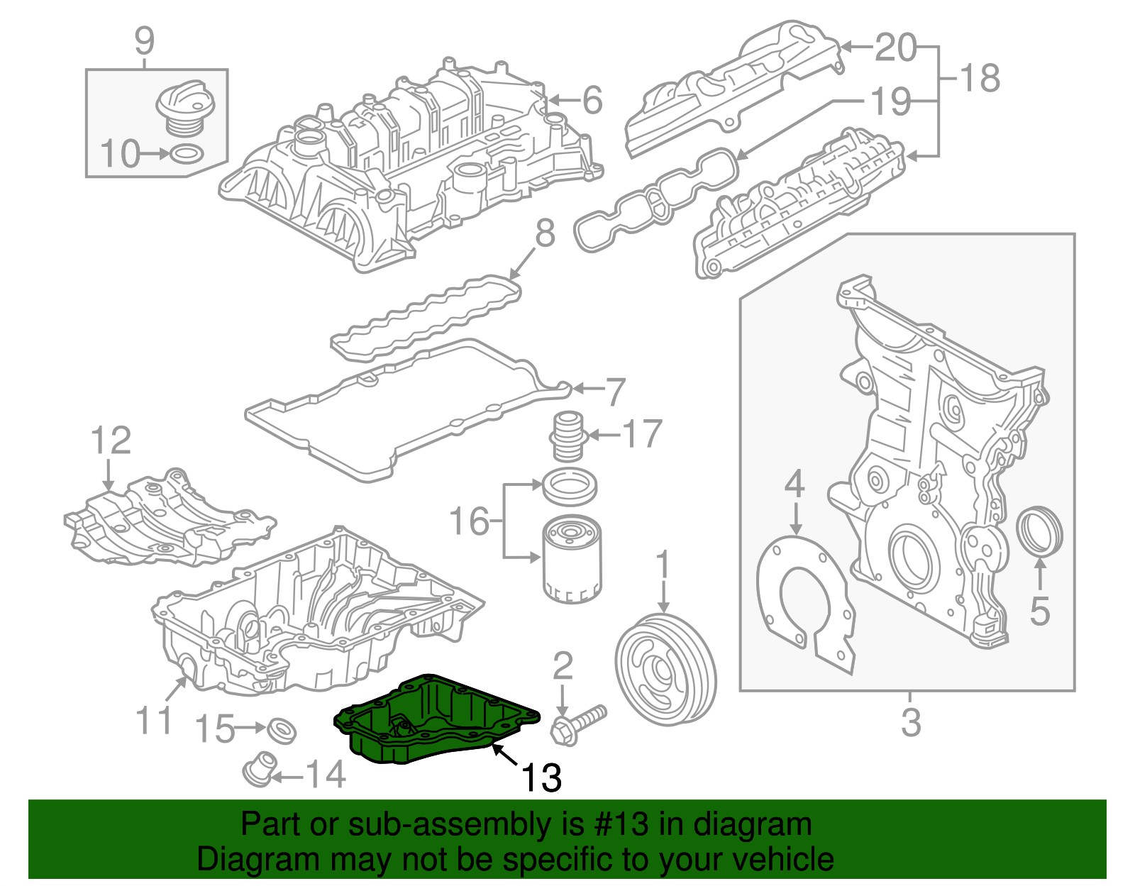 2016-2025 GM Oil Pan 12637773 GM | GMPartsDirect.com