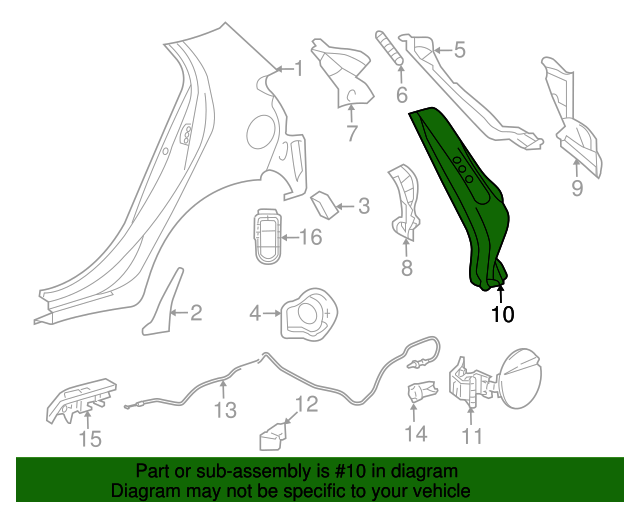2012-2017 Toyota Yaris Vertical Support 61712-52210 | Toyota Parts Center