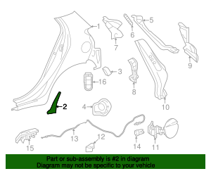 58741-0D050 - Quarter Panel Protector - 2014-2018 Toyota Yaris | OEM ...