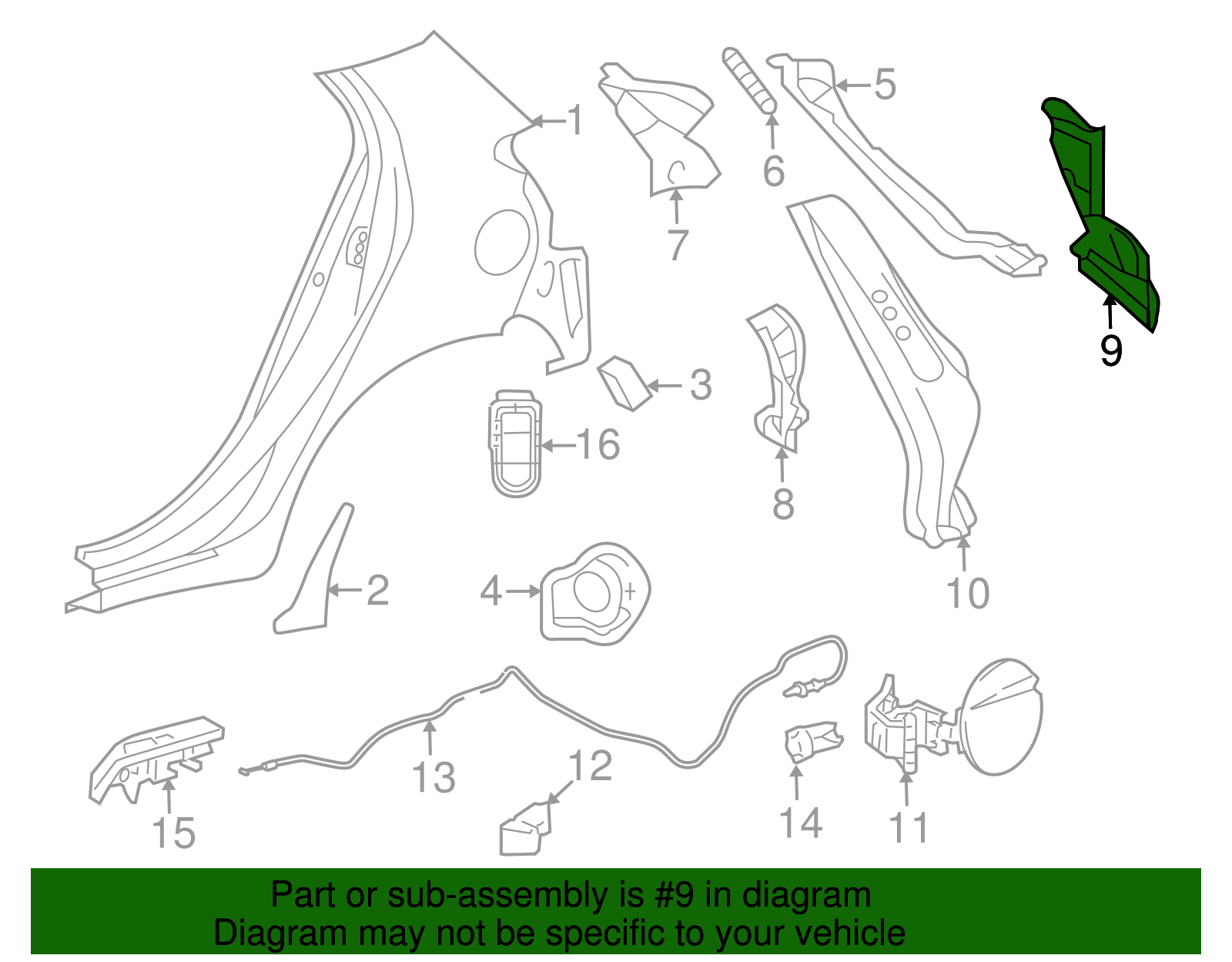 2018 Toyota Yaris Upper Trough 61621-0D130 | Toyota Parts Center