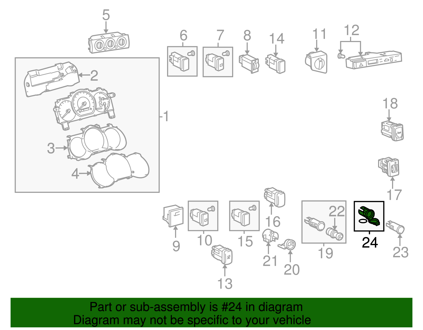 Genuine Toyota Power Outlet Cover part# 85535-0C010-C0 for 2012 Toyota ...