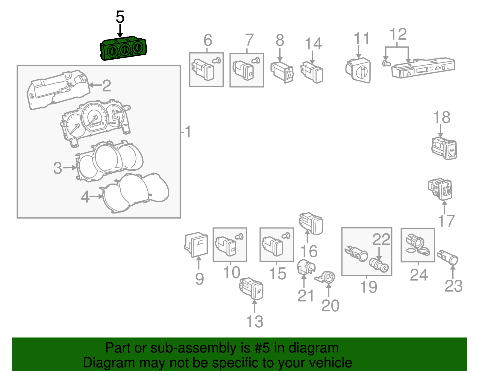 2012-2015 Toyota Tacoma Dash Control Unit 55900-04090 | Toyota Parts Center