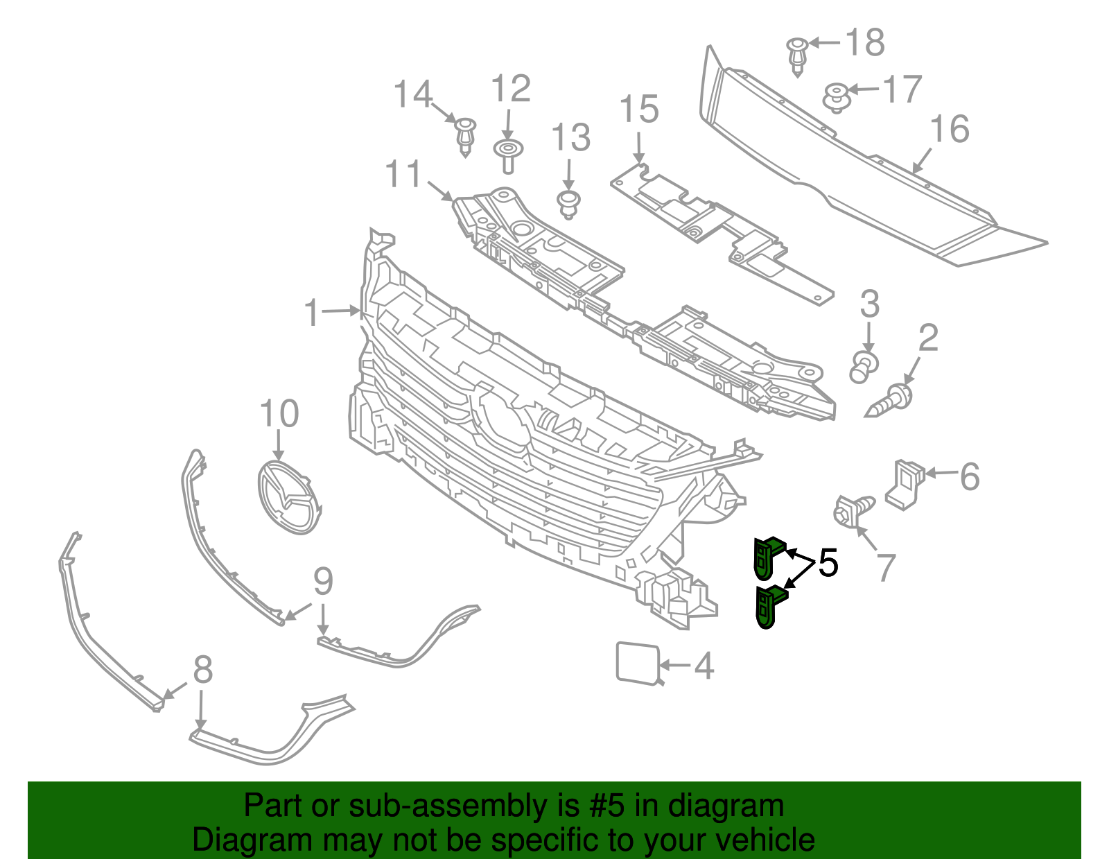 2017-2018 Mazda 3 Grille Support Bracket BANE-50-163 | RealMazdaParts.com