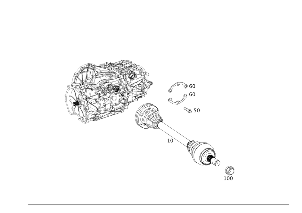 190-350-00-03 - Rear Axle Shaft 2021 Mercedes-Benz AMG GT Black Series ...