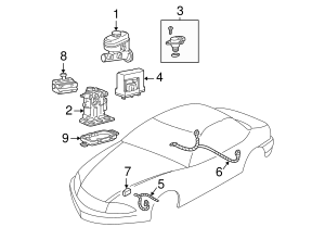 2000-2002 Chevrolet Malibu Electronic Brake Control Module Assembly ...