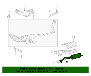 2010-2015 Toyota Muffler & Pipe 17430-37300 | OEM Parts Online
