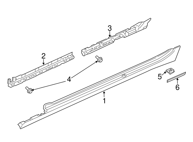 51-77-8-052-655 - Door sill cover, primed left 2013-2019 BMW ...