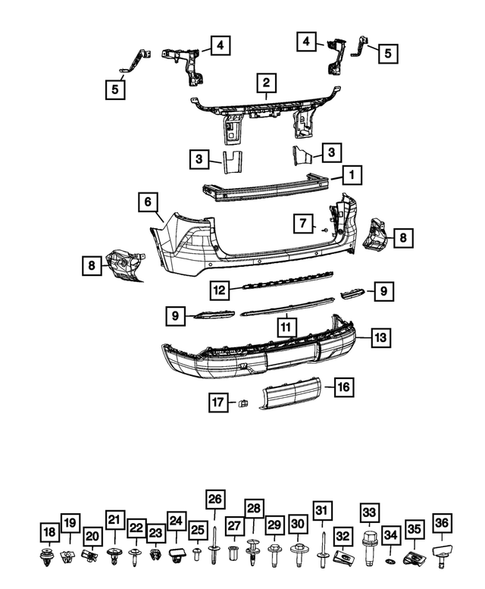 Rear Bumper and Fascia for 2022 Jeep Grand Cherokee | OEM Parts Online