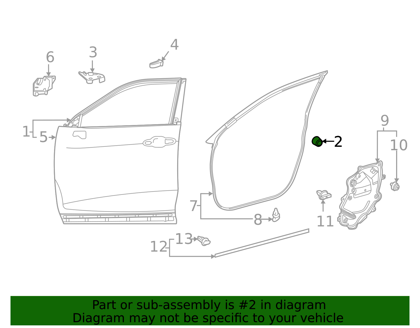 2009-2025 Toyota 2009-2024 Toyota - Door Shell Bumper 90541-09124 ...