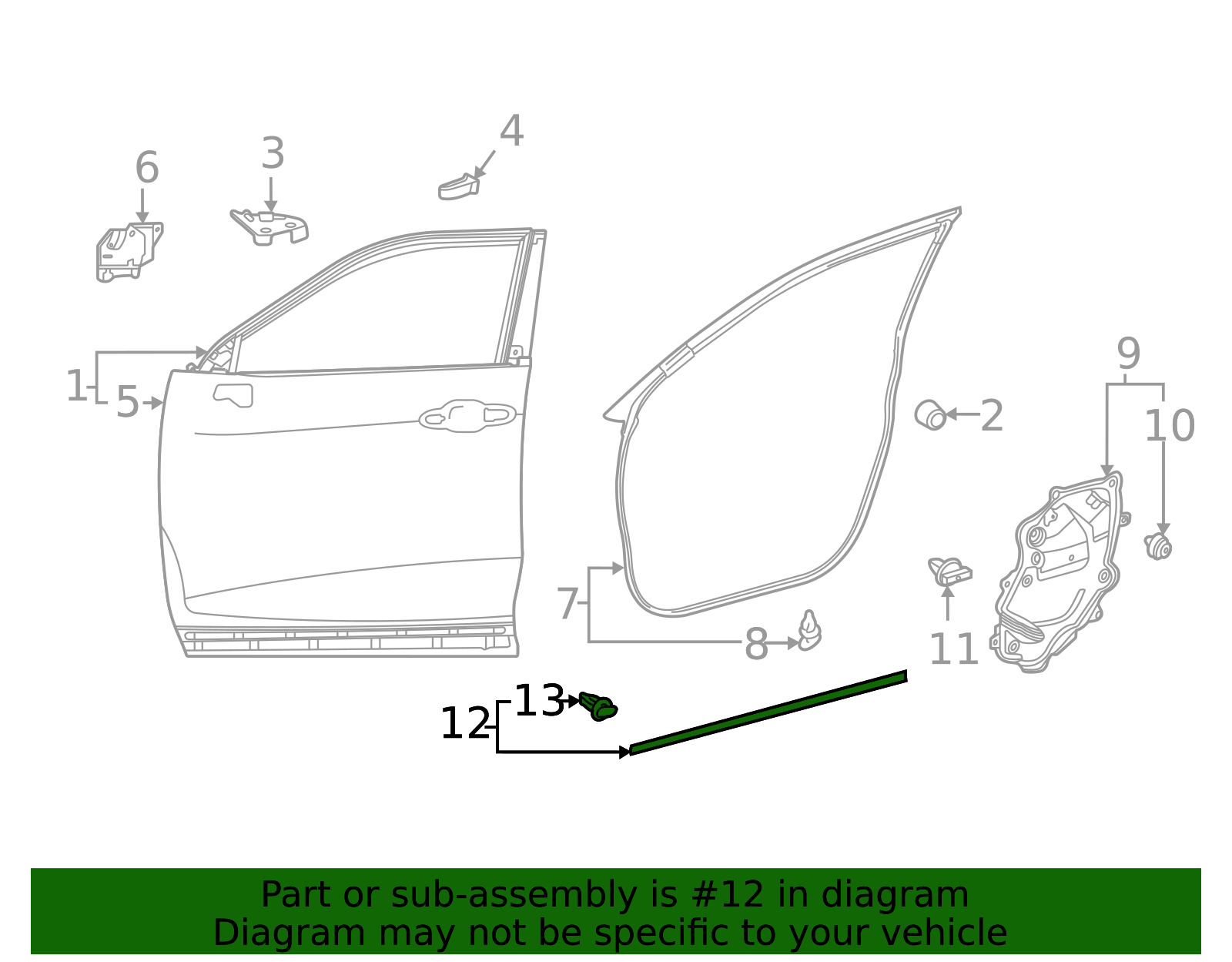 OEM 2020-2024 Toyota Highlander Lower Weather-Strip Part # 67863-0E051 ...