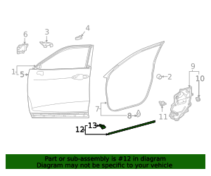 OEM 2020-2024 Toyota Highlander Lower Weather-Strip Part # 67863-0E051 ...