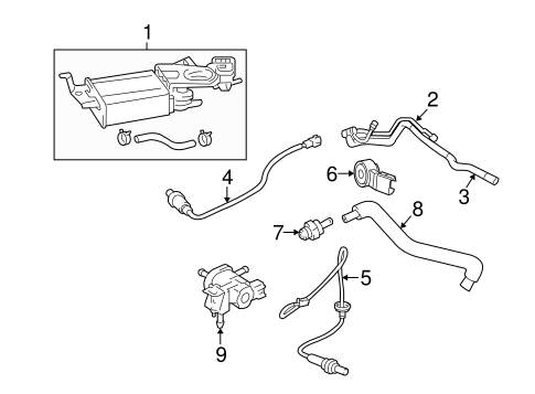 Emission Components for 2009 Toyota Matrix | Toyota Parts Center