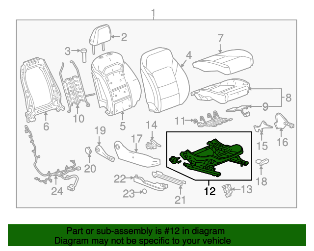 Front Passenger Side Seat Cushion Frame 13525360 | GMPartsDirect.com