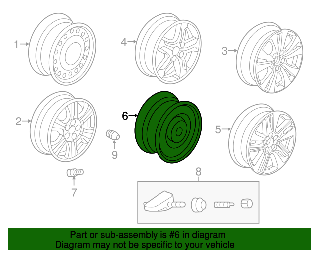 2011-2021 Honda Wheel, Spare 42700-TK8-A31 | Honda Parts Online