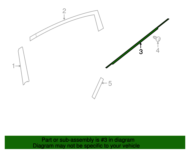 83210-1W001 - Belt Weather-Strip 2012-2017 Kia Rio | Kia.Parts Store