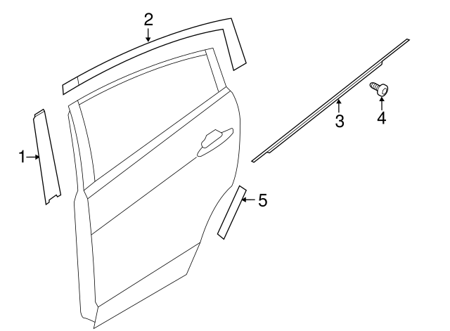83210-1W001 - Belt Weather-Strip 2012-2017 Kia Rio | Kia.Parts Store