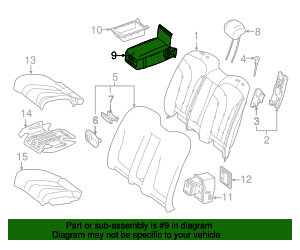 222-970-03-30-9E38 - Seat Armrest 2015-2021 Mercedes-Benz ...