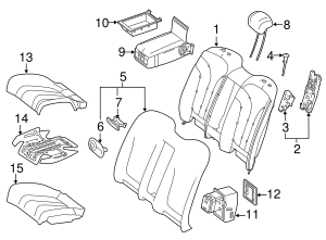 222-970-03-30-9E38 - Seat Armrest 2015-2021 Mercedes-Benz ...