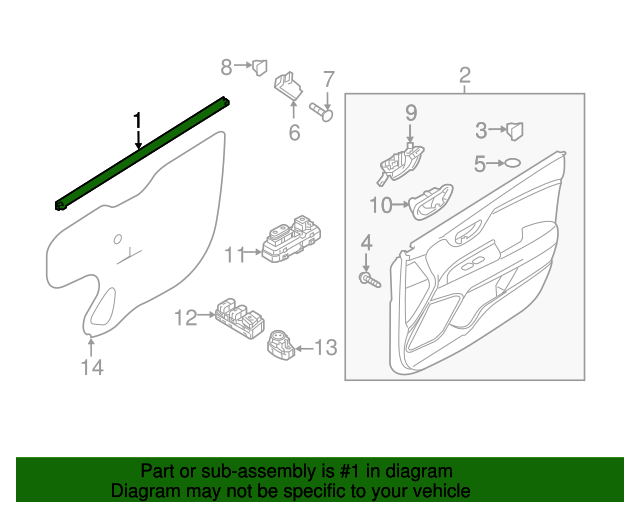 82231-H8000 - Belt Weather-Strip 2018-2023 Kia Rio | Kia.Parts Store